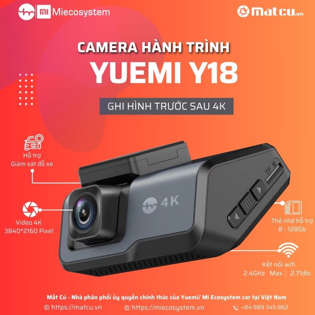 Camera hành trình Xiaomi Yuemi Y18 - Màn hình android, đèn led ô tô ...